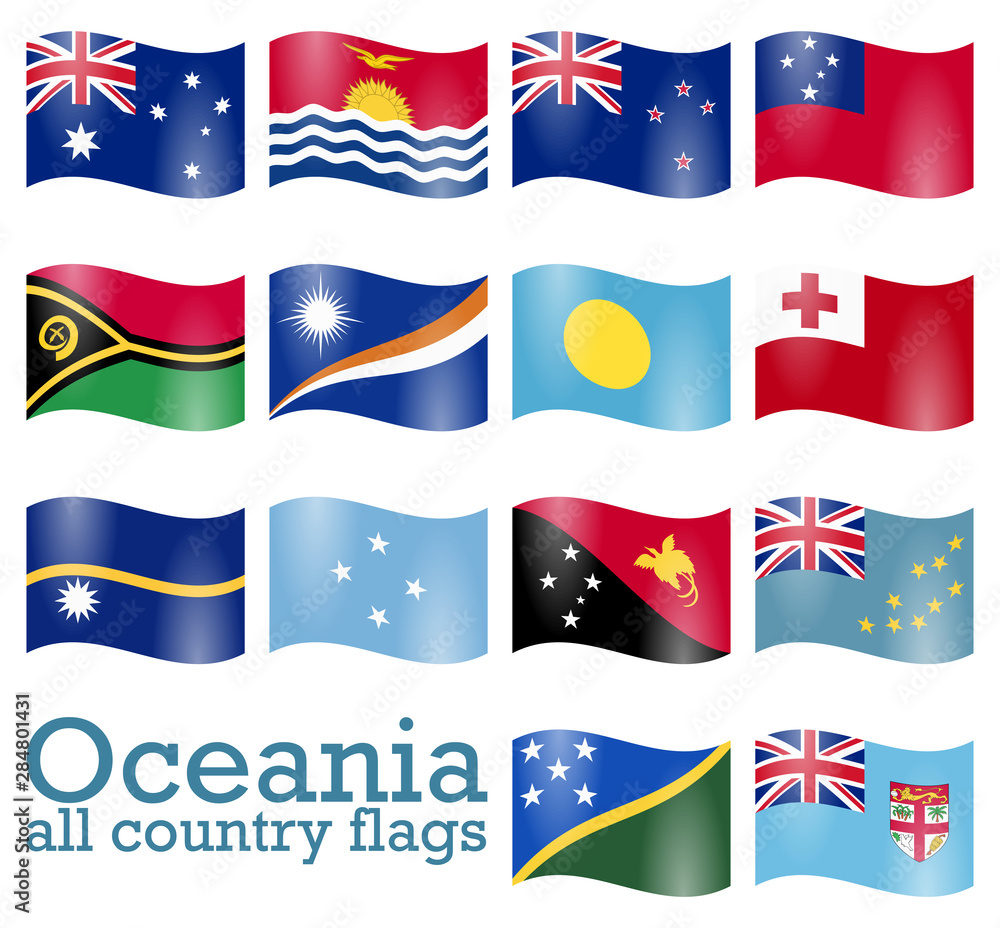 all country flags of Oceania Stock Vector | Adobe Stock