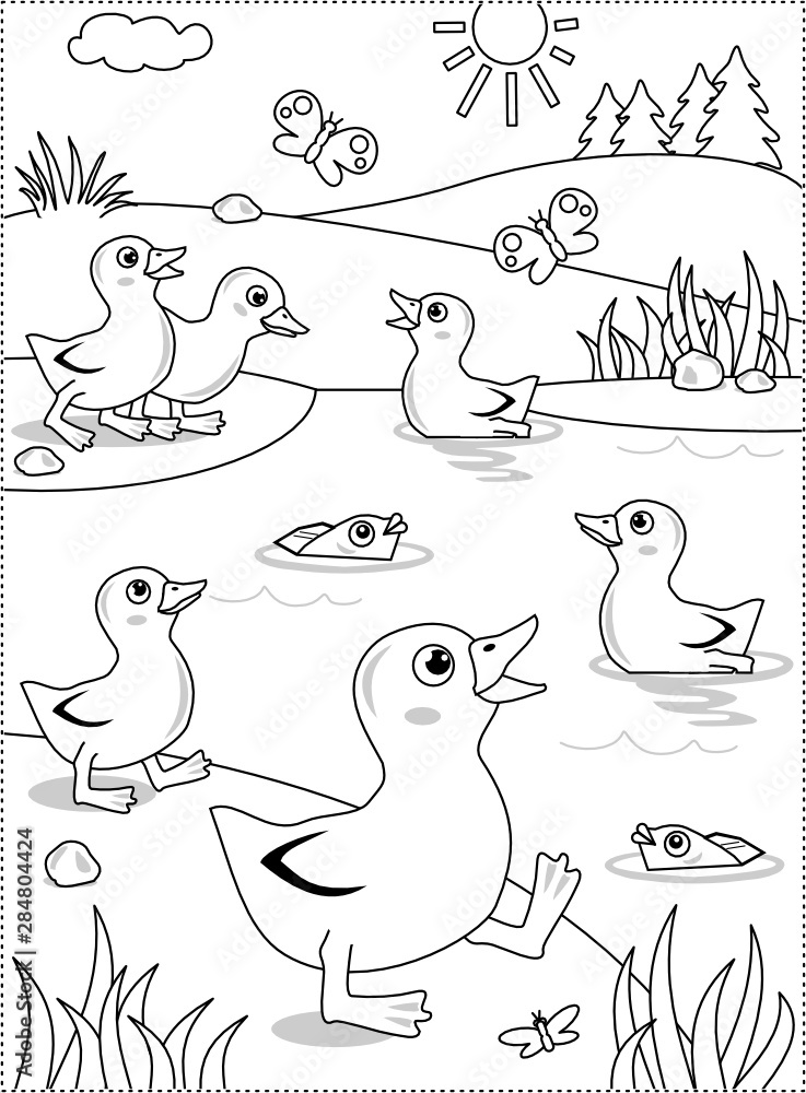 Ducklings Coloring Pages