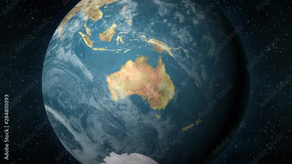 Planet Earth, zooming in on the Australian continent. Stock Video ...
