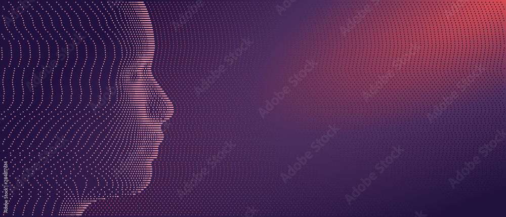 Side view of dotted face background Stock Vector | Adobe Stock