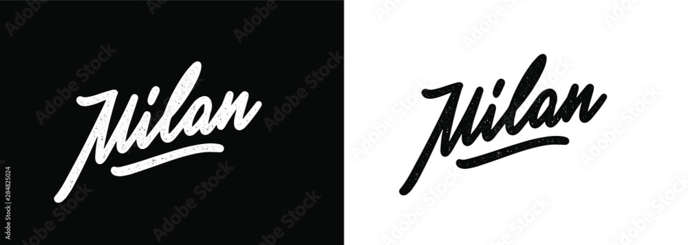 Milan handwritten city name.Modern Calligraphy Hand Lettering for ...