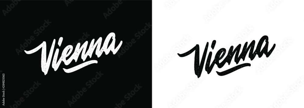 Vienna handwritten city name.Modern Calligraphy Hand Lettering for ...