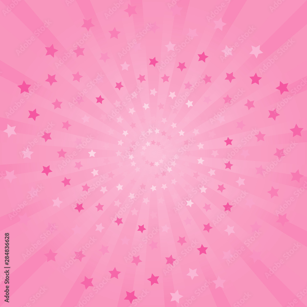 Abstract background. Soft Pink rays and stars background. Vector Stock ...