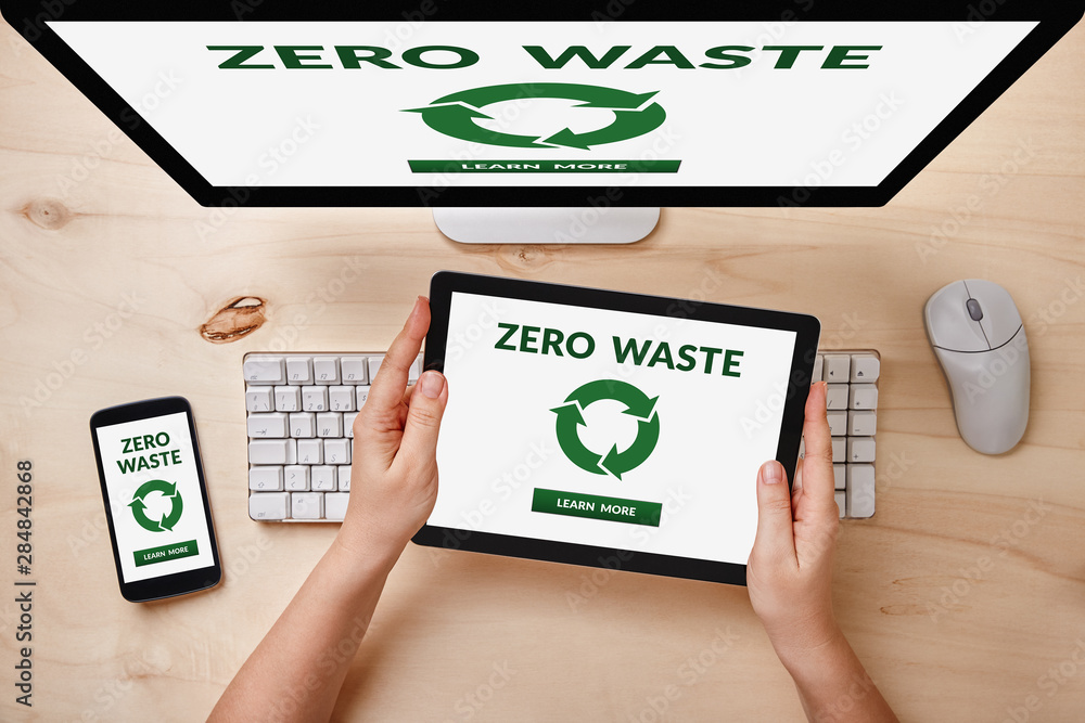 Zero waste concept on responsive devices Stock Photo | Adobe Stock