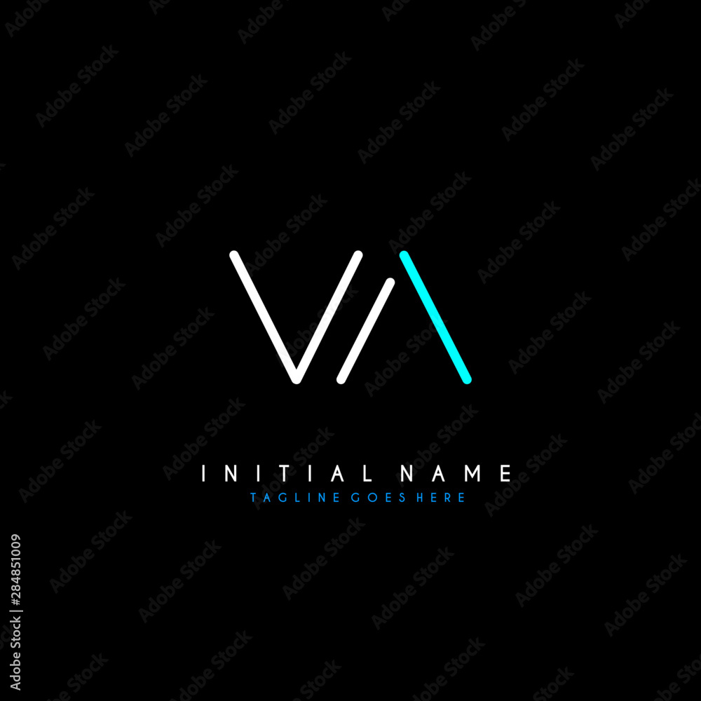 Initial V A VA minimalist modern logo identity vector Stock Vector ...