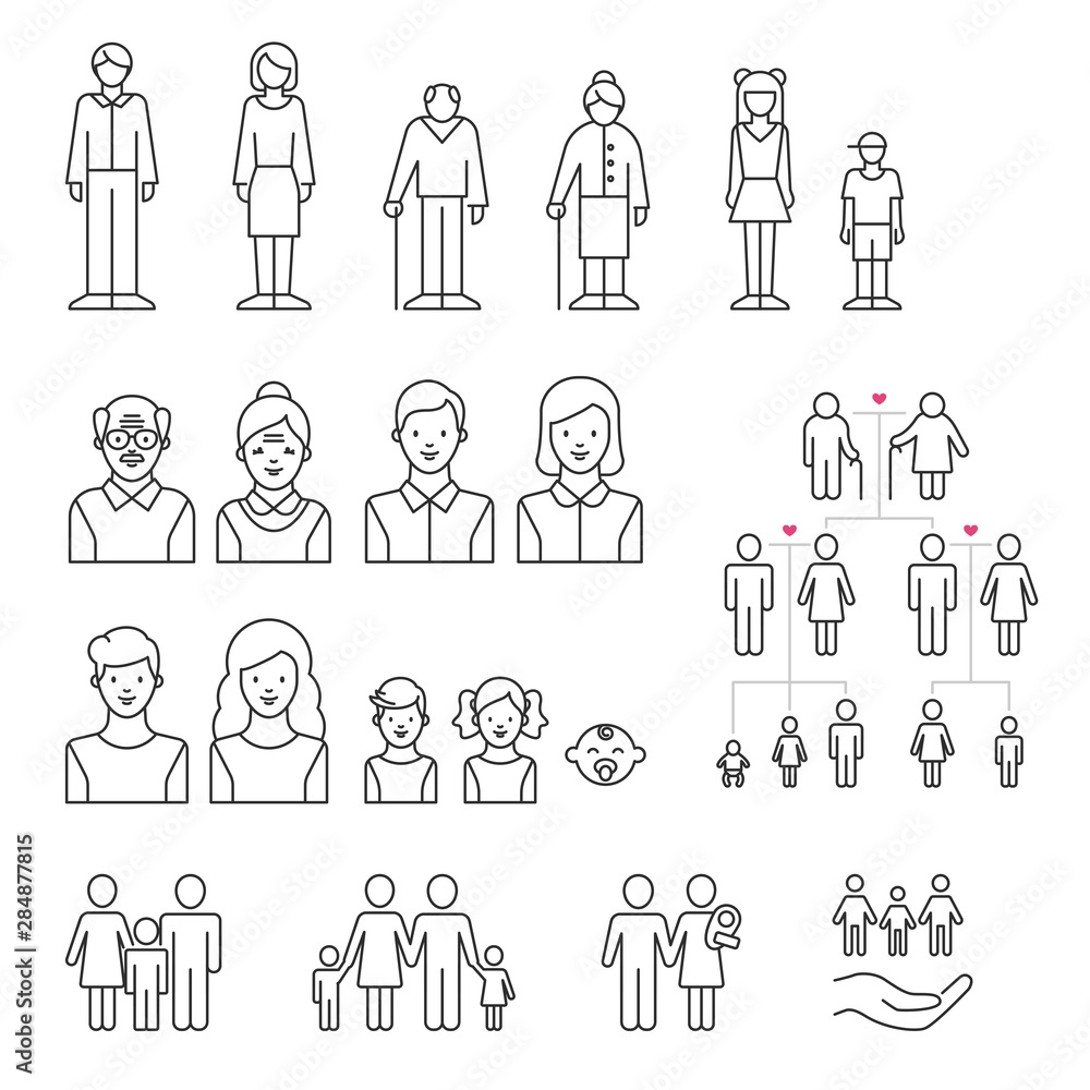 People Outlines For Kids