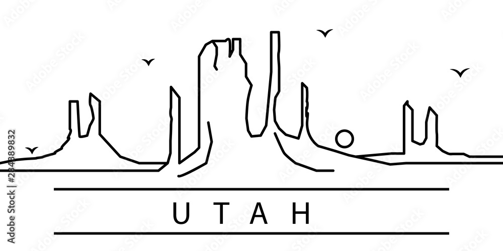 Utah city line icon. Element of USA states illustration icons. Signs ...