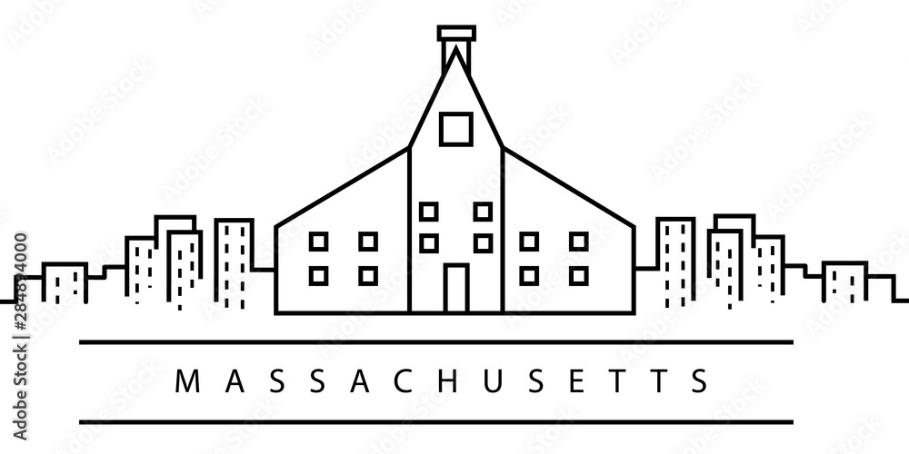Massachusetts city line icon. Element of USA states illustration icons ...