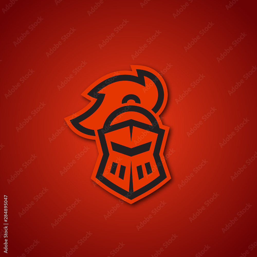 Simple Line Style Knight Helmet Abstract Vector Icon, Symbol or Logo ...