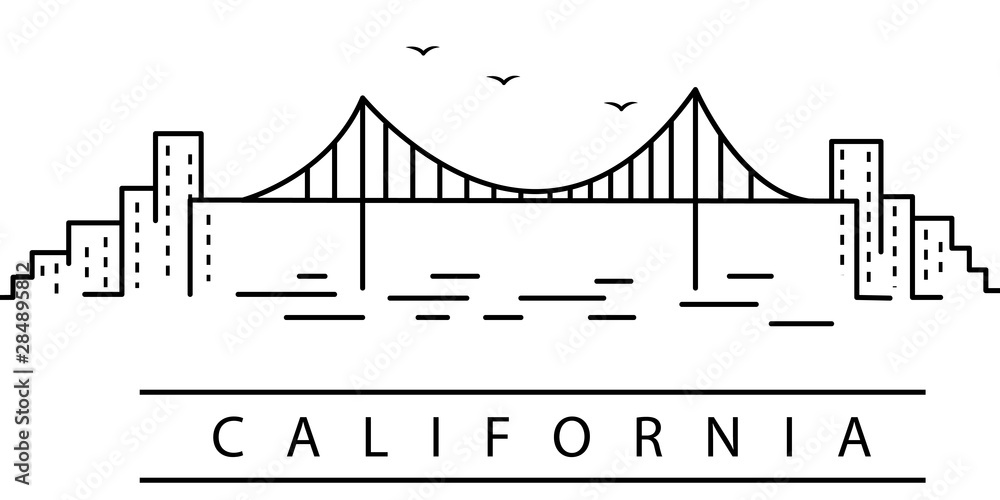 California city line icon. Element of USA states illustration icons ...