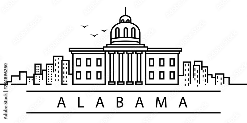 Alabama city line icon. Element of USA states illustration icons. Signs ...