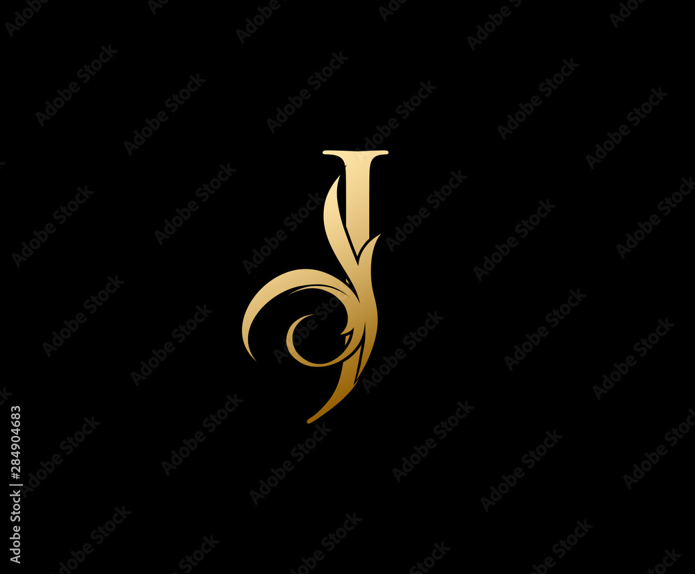 Gold Letter J Logo Icon design. Perfect for fashion, Jewelry, Beauty ...