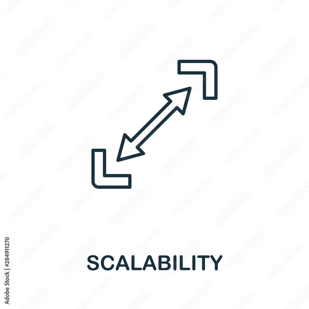 Scalability outline icon. Thin style design from startup icons ...