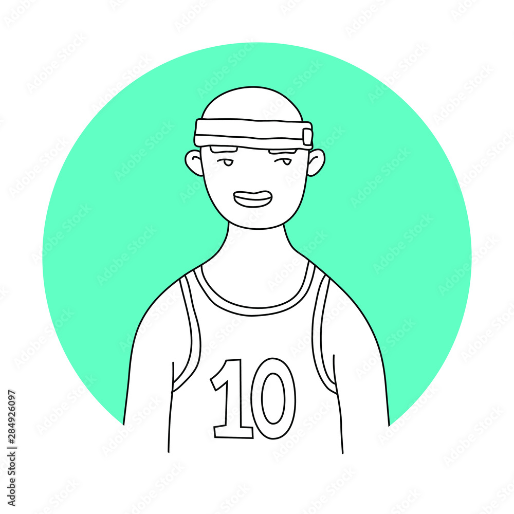 Basketball Player Avatar / Profile Picture. Isolated on Colorful ...