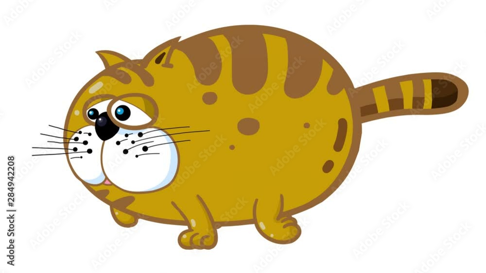 Cartoon ginger cat moves with mask – walking, sitting, sleeping ...