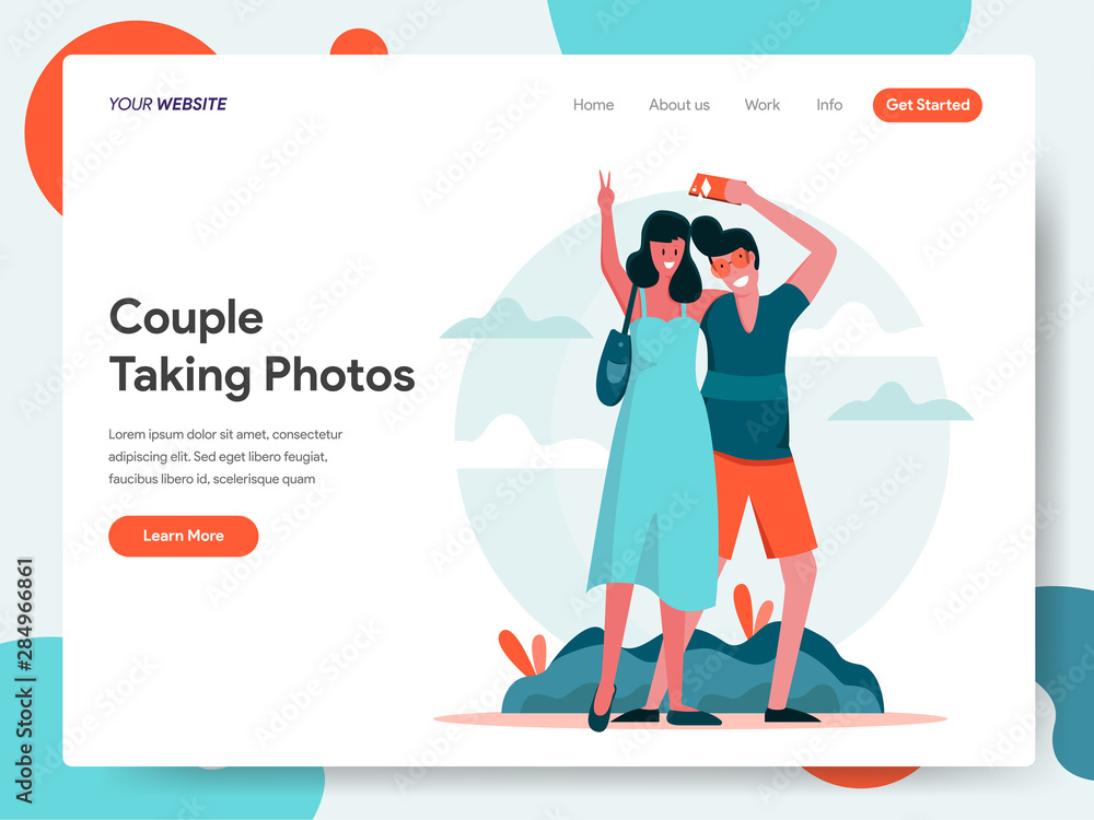 Landing page template of Travelling Couple Taking Photos Together ...