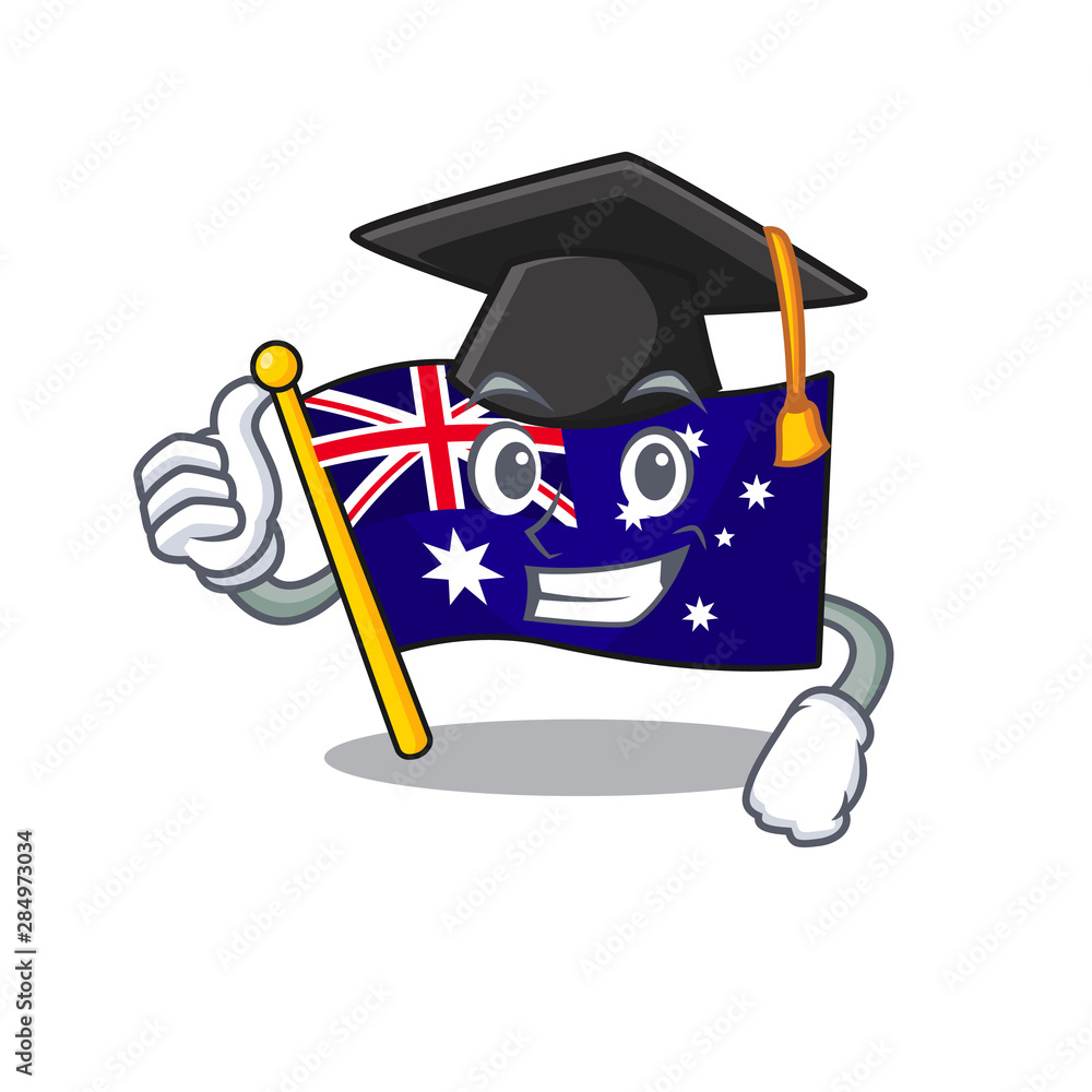 Graduation australian cartoon flag kept in cupboard Stock Vector ...