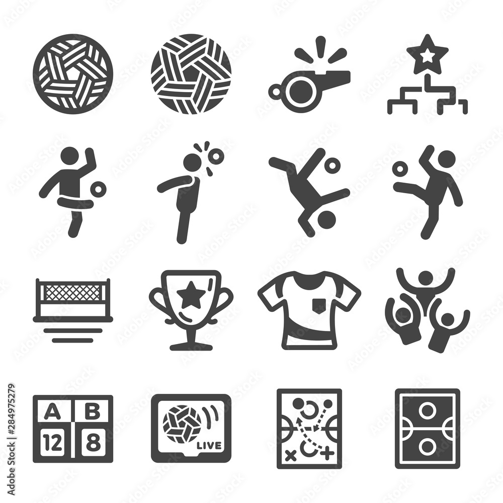 sepak takraw sport and recreation icon set,vector and illustration ...
