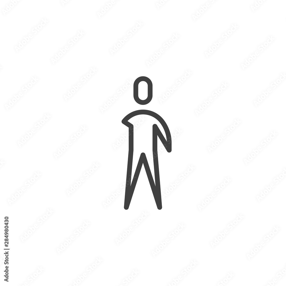 Disabled human without arm line icon. linear style sign for mobile ...