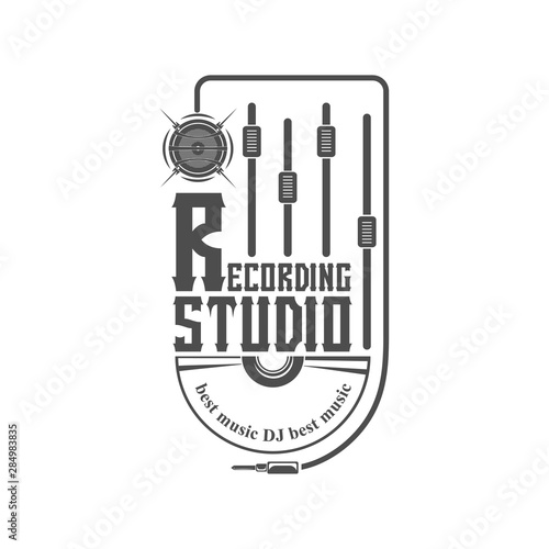 Vector graphic logo concept. Recording studio. Symbol emblem, el Stock ...