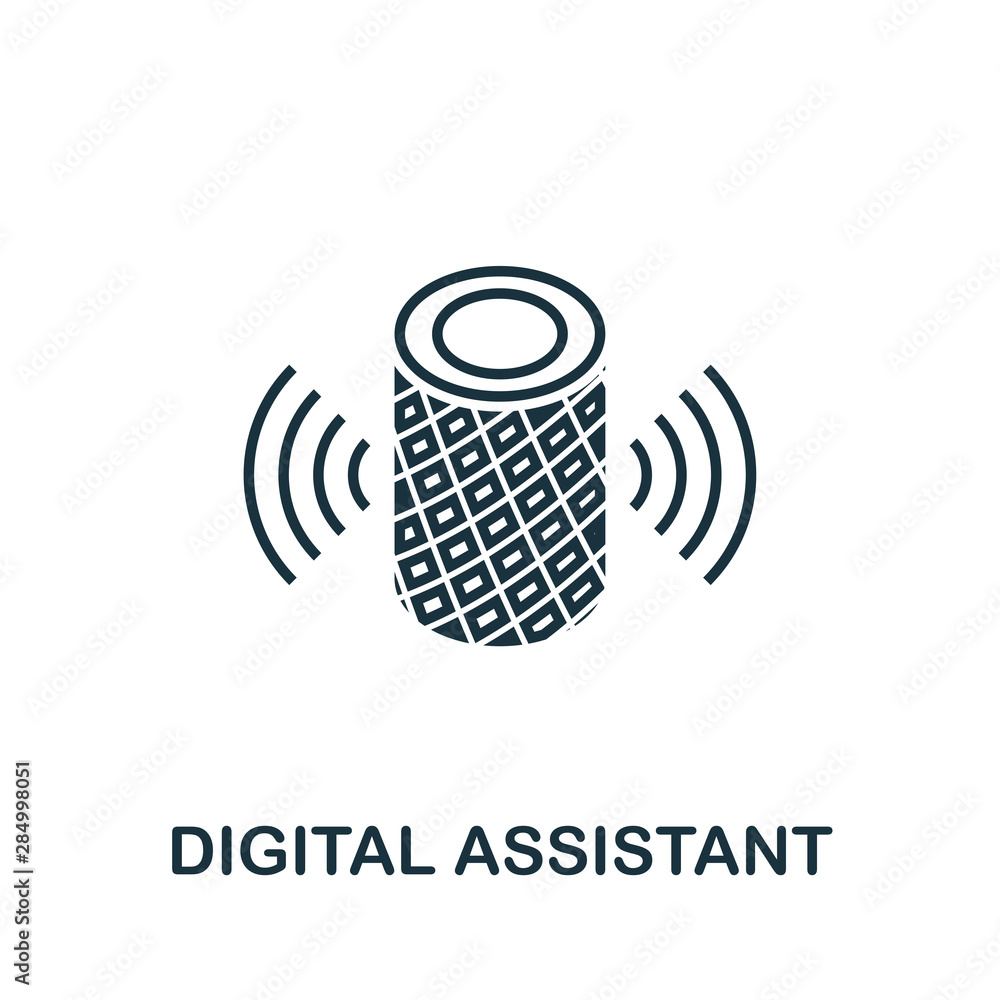 Digital Assistant outline icon. Creative design from smart devices icon ...
