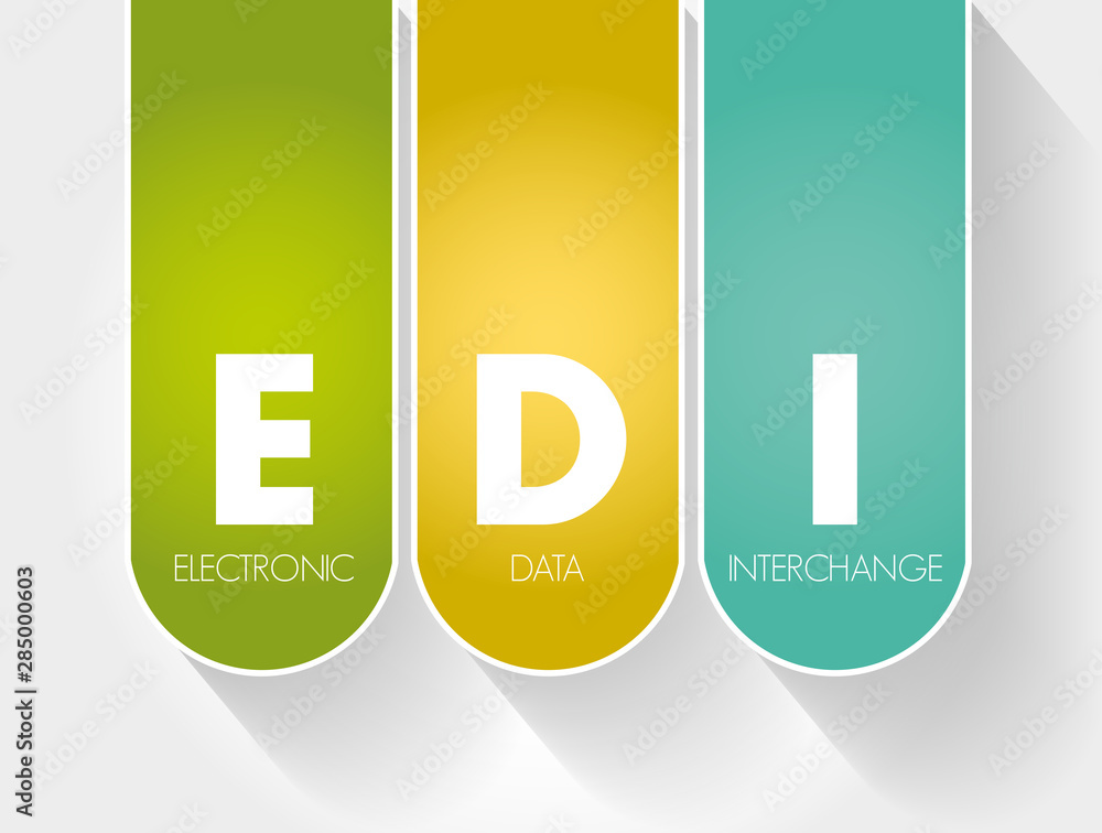 EDI - Electronic Data Interchange acronym, technology concept background Stock Vector | Adobe Stock