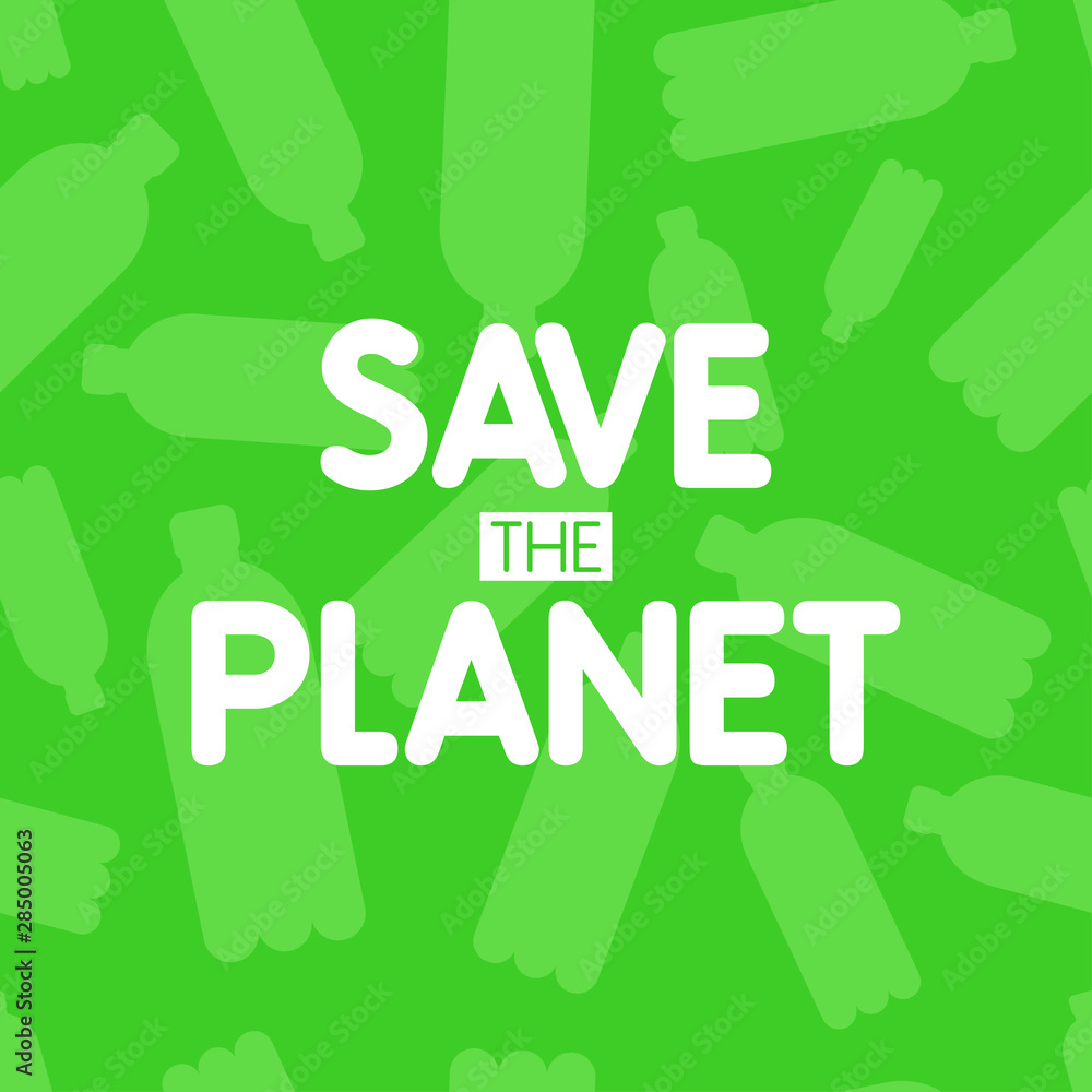Save the planet square vector image. The environment protection vector ...