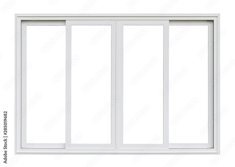 Real modern house window frame isolated on white background Stock Photo ...