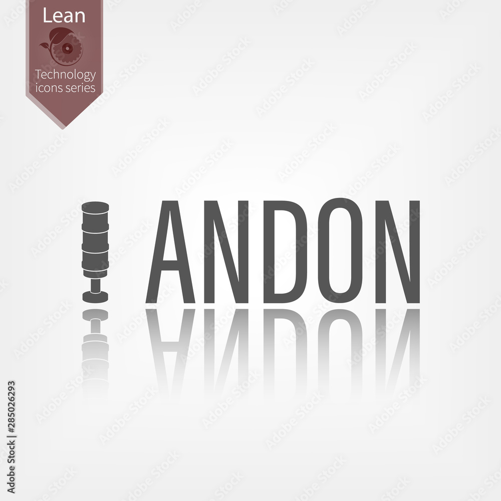 Andon word vector illustration. Lean manufacturing tool icon Stock ... Andon word vector illustration. Lean manufacturing tool icon Stock ...
