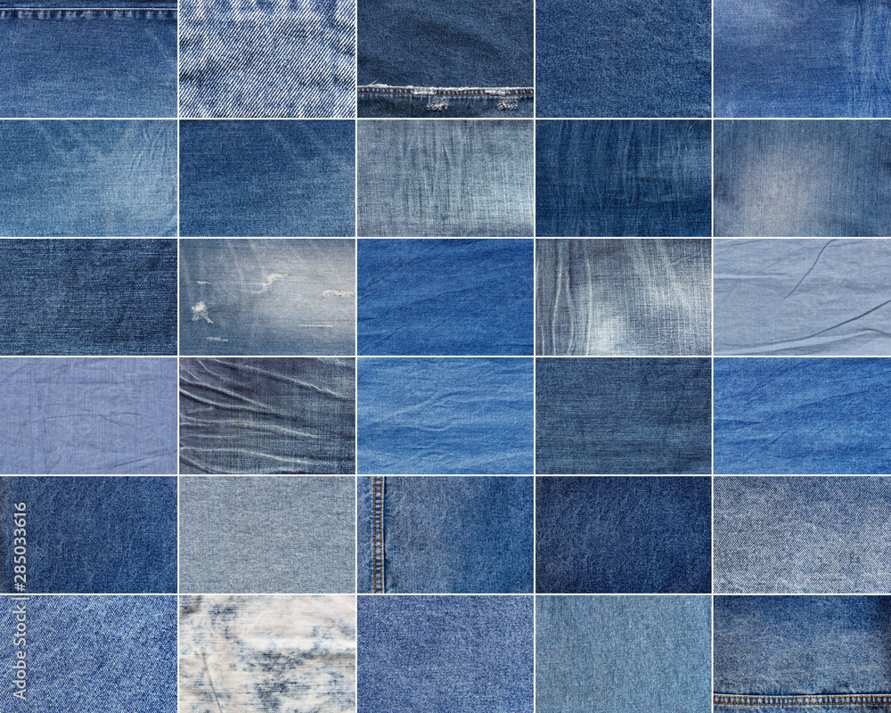 set of 30 jeans denim textures Stock Photo | Adobe Stock
