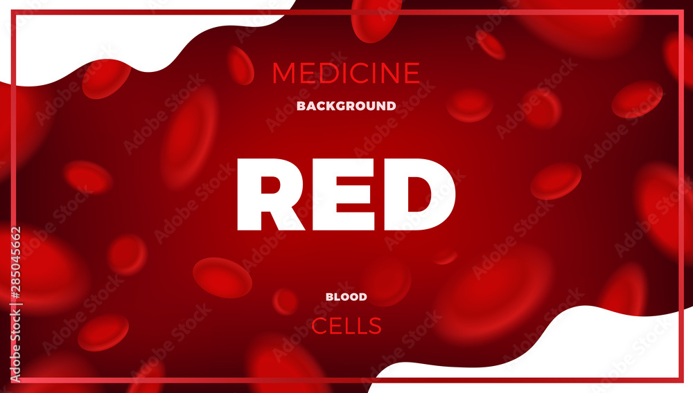 Medical abstract background with red blood cells vector banner design ...