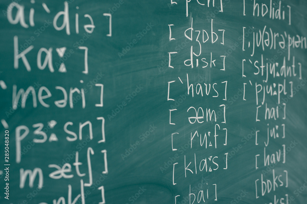 Poster Learn english School lesson class chalkboard International ...