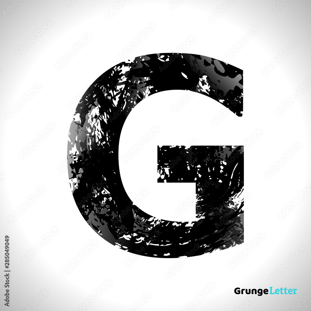 Grunge Vector Letter G. Black Font Sketch Style Symbol Stock Vector ...