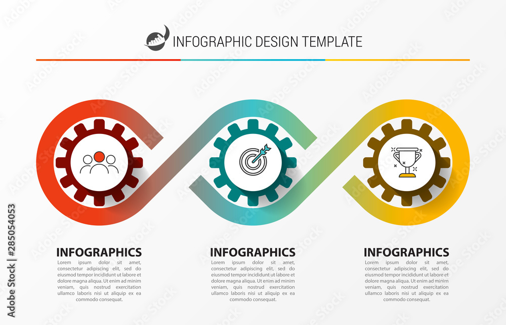 Infographic design template. Creative concept with 3 steps Stock Vector ...