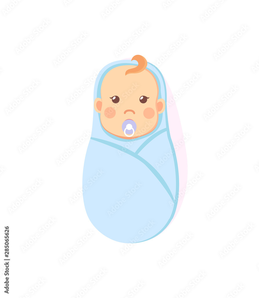 Cartoon Baby Swaddled