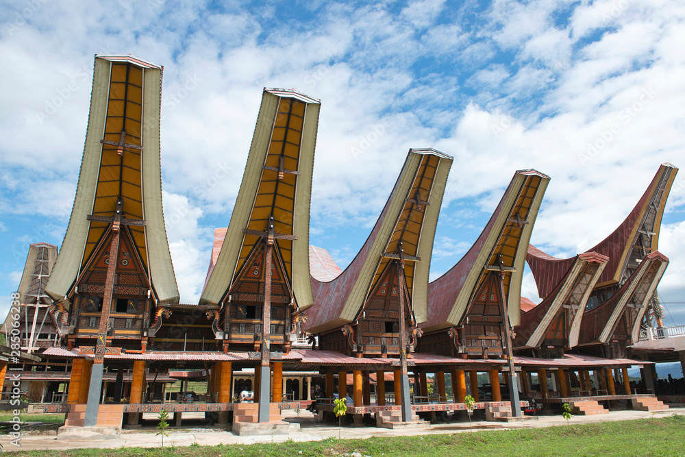 Tongkonan houses, traditional Torajan buildings, Tana Toraja is the ...