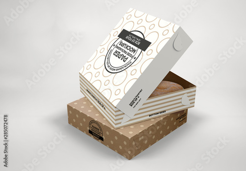 Stacked Pastry Boxes Mockup Stock Template | Adobe Stock