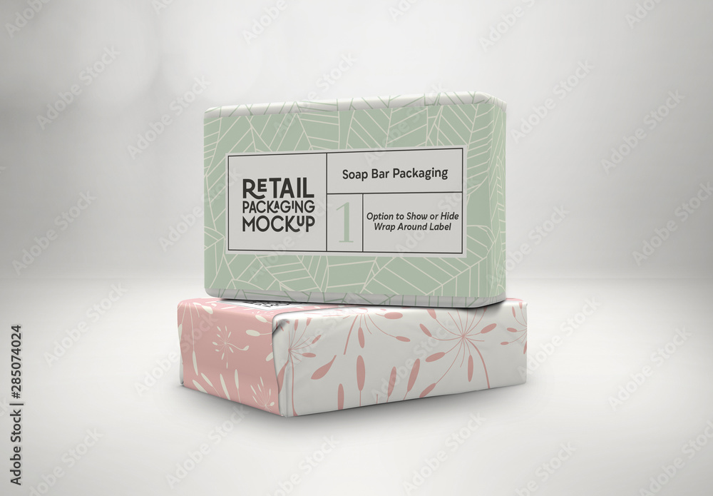 2 Stacked Soap Bars Packaging Design Mockups Stock Template | Adobe Stock