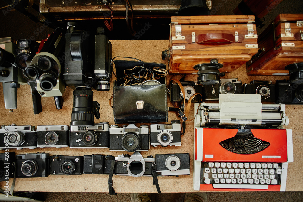 Old vintage rare retro photographic equipment, photo cameras sold at ...