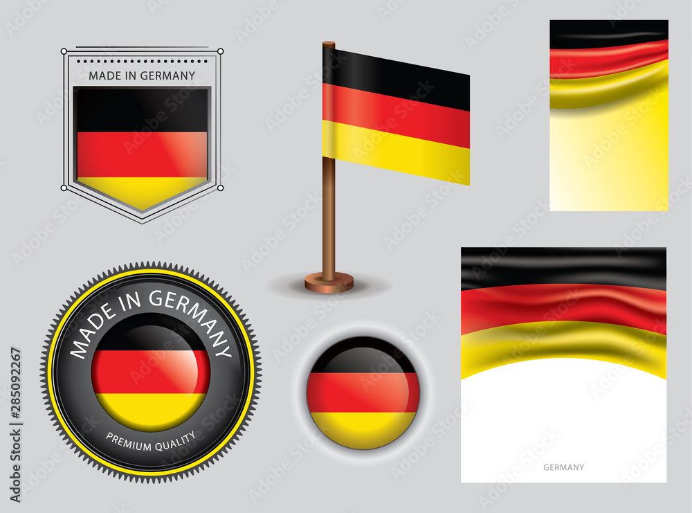 Made in Germany seal, German flag and color --Vector Art-- Stock Vector ...