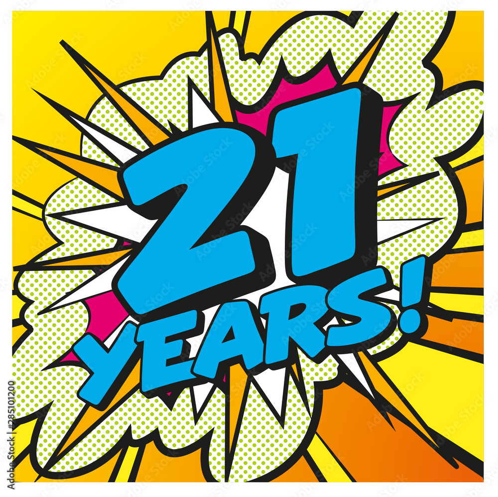 Carte Happy Birthday 21 years Stock Vector | Adobe Stock