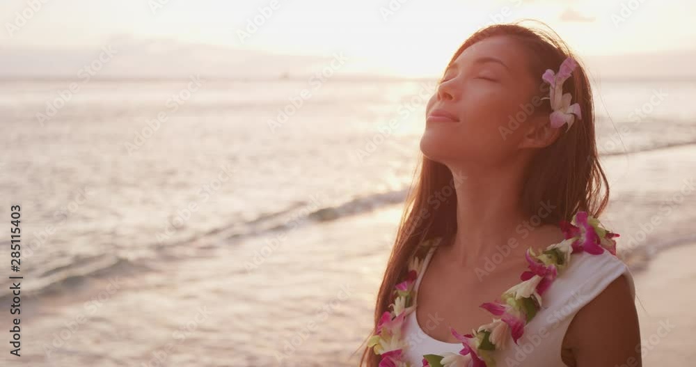 Mindfulness - mindful meditating woman serene breathing calm and ...