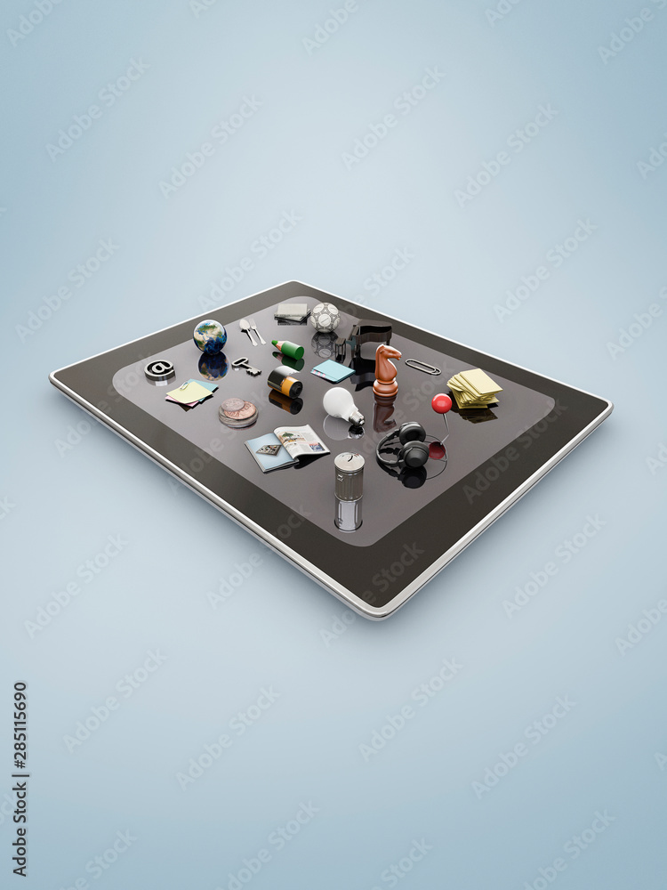 Augmented reality apps on a tablet Stock Photo | Adobe Stock