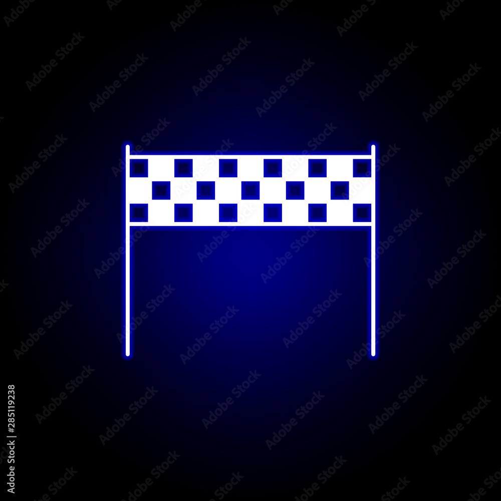 flag finish line icon in neon style. Element of winter sport ...