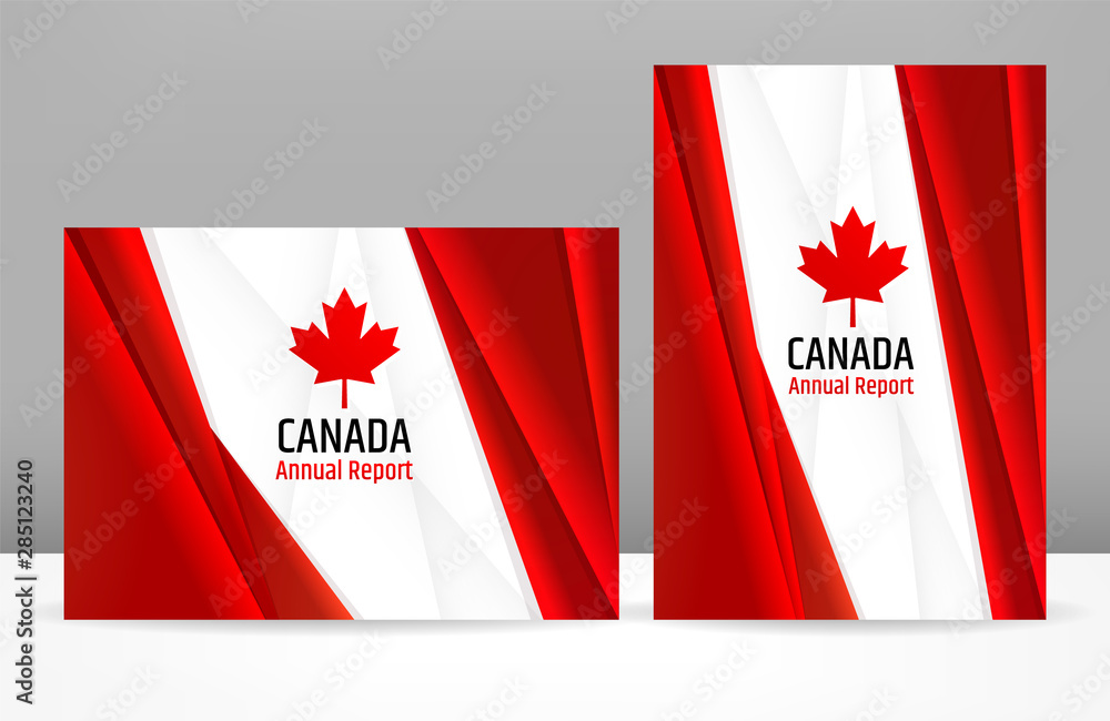 Canadian corporate business abstract template. Brochure cover design ...