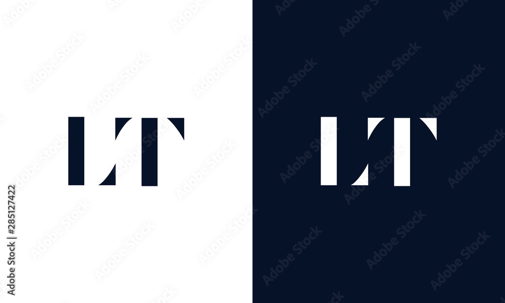 Abstract letter LT logo. This logo icon incorporate with abstract shape ...