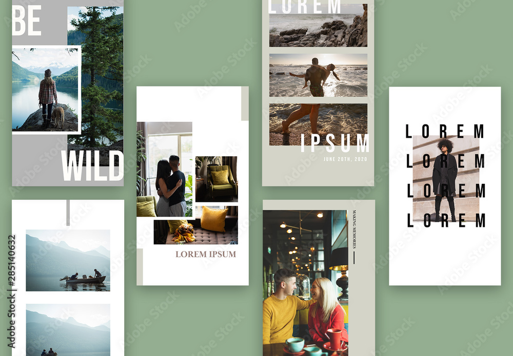 Minimalist Design Social Media Layout Set Stock Template | Adobe Stock