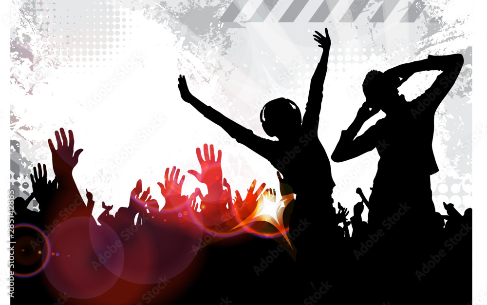 Party background with dancing people - vector illustration Stock Vector ...