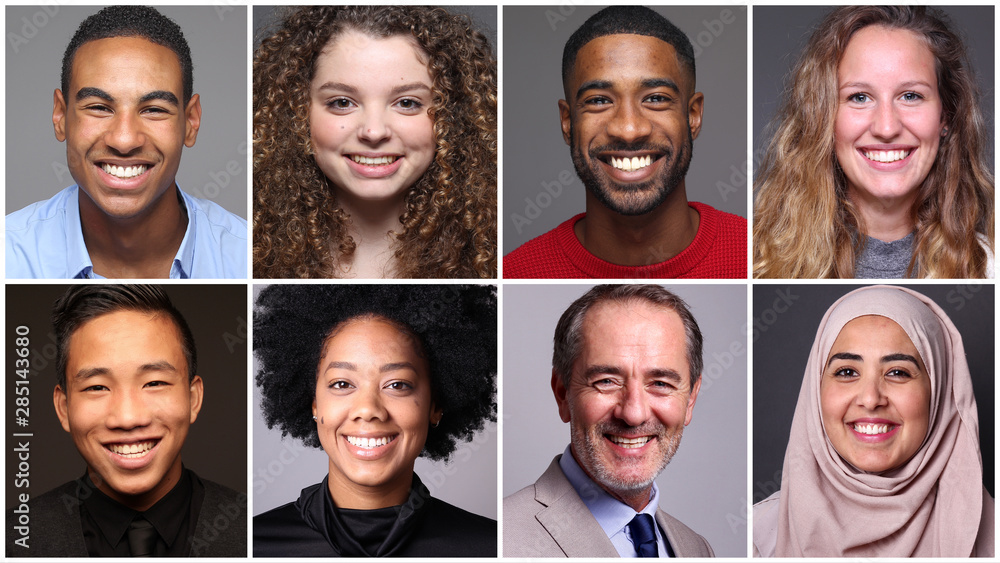 Beautiful multicultural ethnicities from different people around the ...