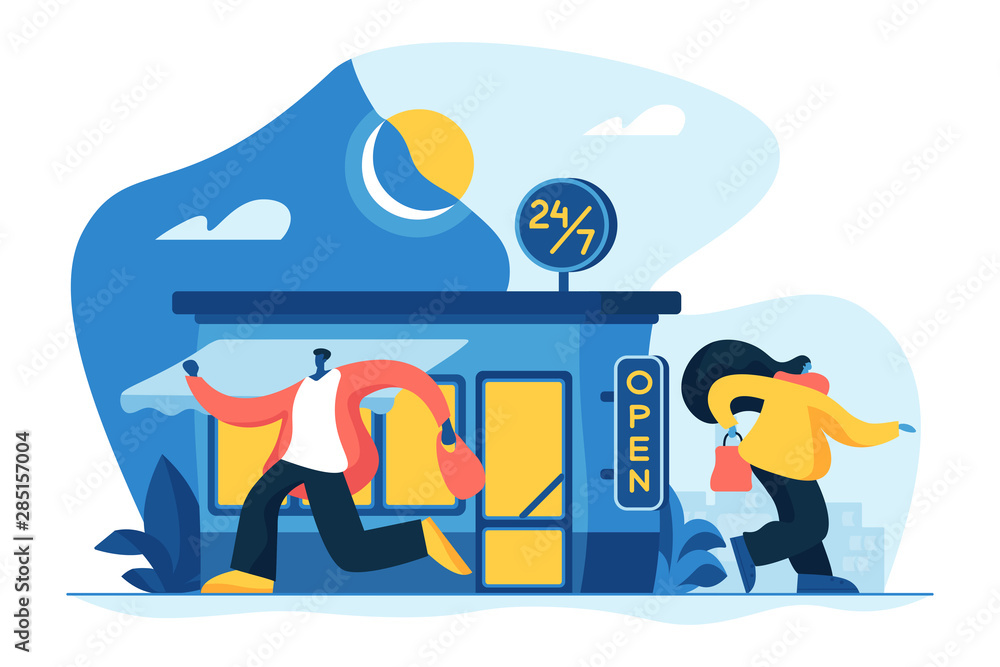 24 7 service, business time schedule, extended working hours and any ...